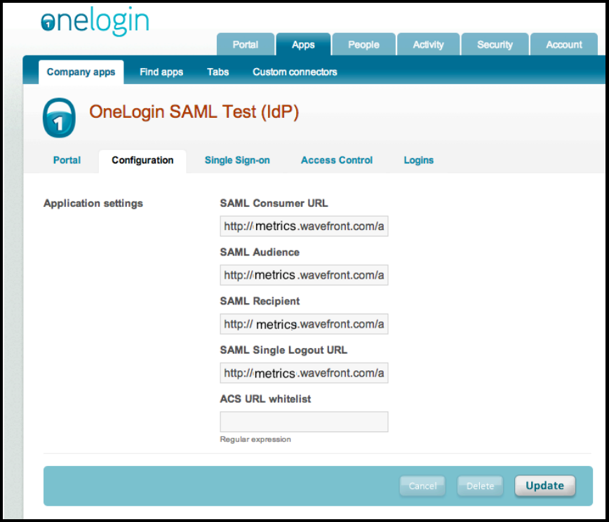 OneLogin Integration | Wavefront